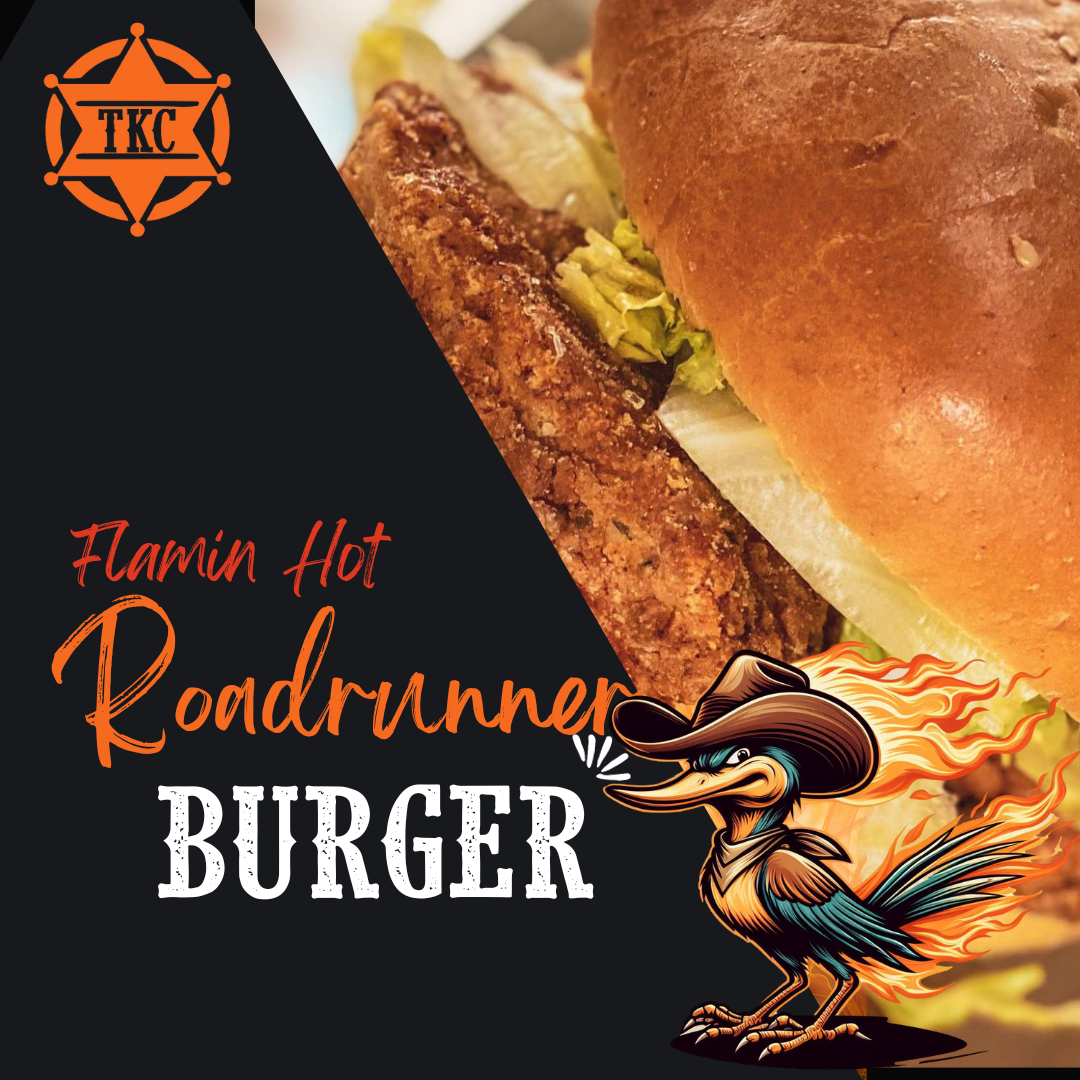 Flamin Hot Roadrunner Burger | The Kitchen Cowboys